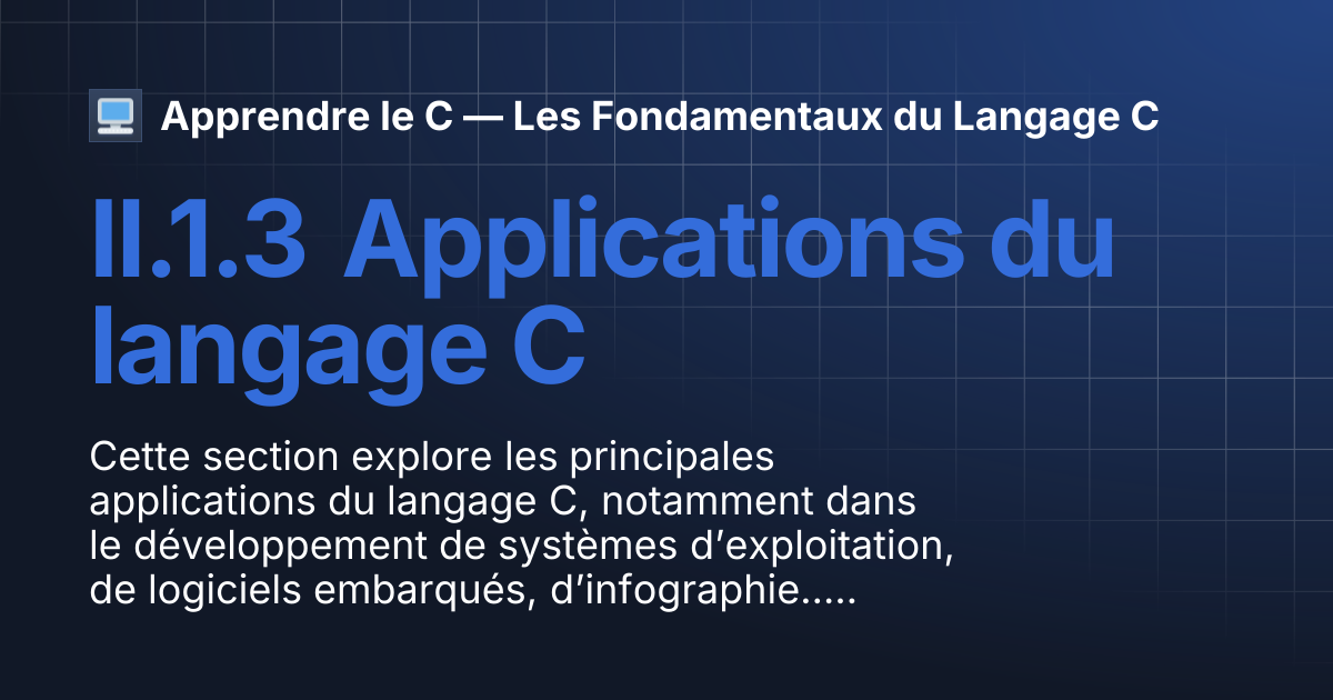 II.1.3 Applications du langage C | Apprendre le C — Les Fondamentaux du ...
